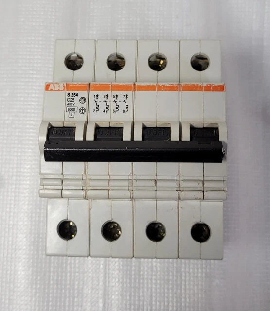 MAGNETOTERMICO 4POLI ABB S254 C25 400V KV6 EUR 15,50 - PicClick FR