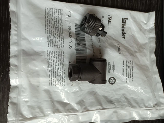 FRANZ BINDER 5 Pole AWG 18 Connector Style 2517 CORD DIA. 7-8 MM £15.28 ...