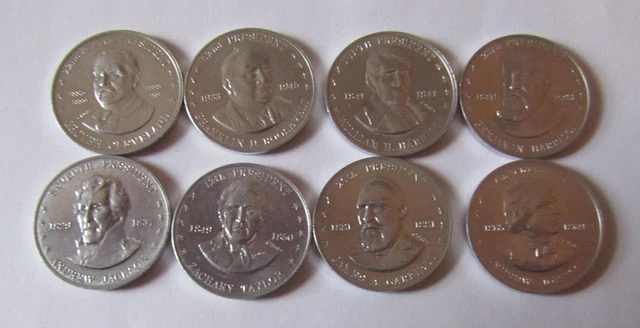 EIGHT (8) 1968 Shell Mr. President Game Coins $5.00 £4.79 - PicClick UK