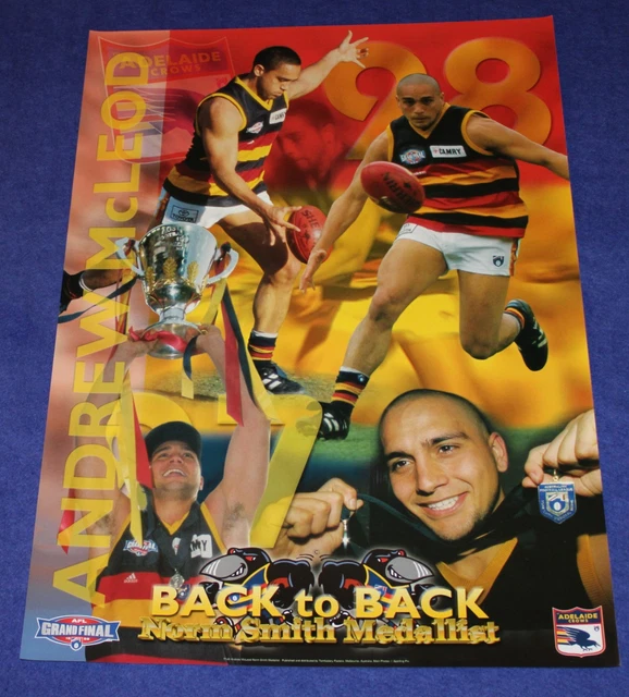 1998 ADELAIDE CROWS back to back Premiership Poster 69cms x 48.5cms $39 ...