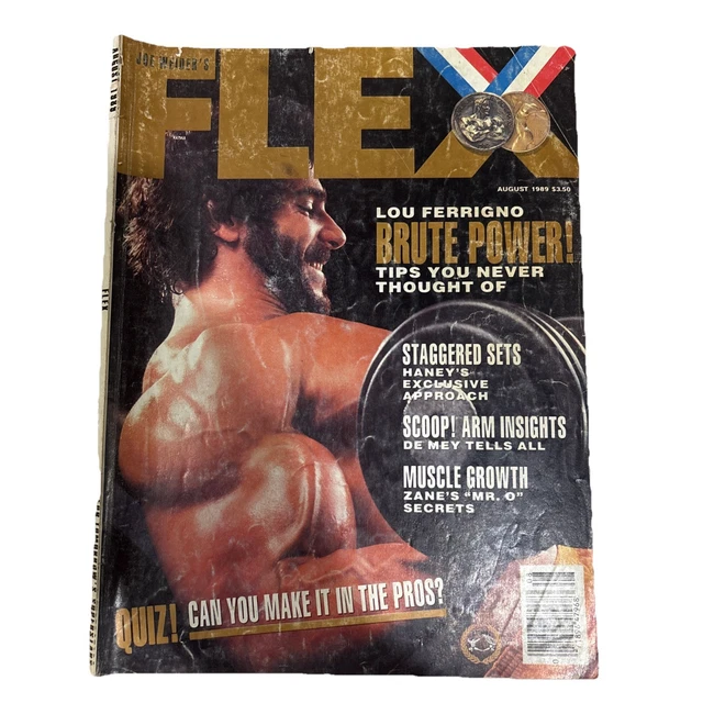FLEX BODYBUILDING MUSCLE magazine LOU FERRIGNO 8/1989 $8.34 - PicClick CA
