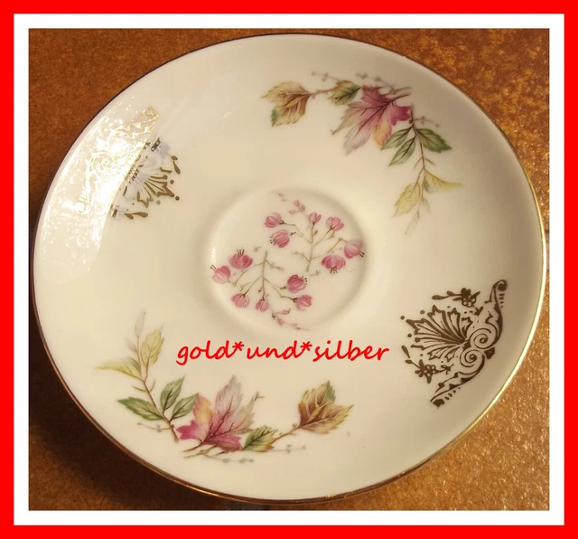 VINTAGE BAREUTHER PORZELLAN BAVARIA Teller BLÜTEN Gräser LAUB mit ...