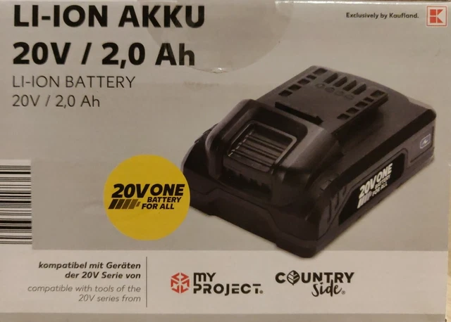 COUNTRY SIDE/MY PROJECT 20V Series AKKU 20V LI-Ion AKKU,2.0Ah,NEU EUR ...