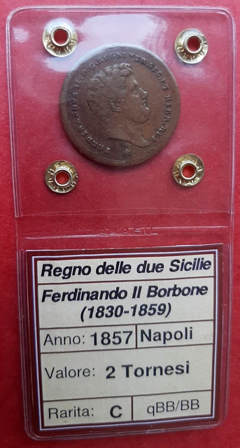 2 TORNESI 1857 N Regno delle due Sicilie Ferdinando II di Borbone 1830 - 1859 EUR 24,99 ...