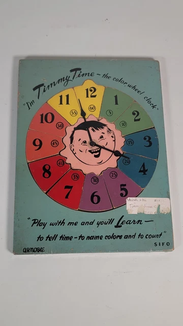 TIMMY TIME COLOR Wheel Clock SIFO Child's Toy Learn Tell Time Colors ...
