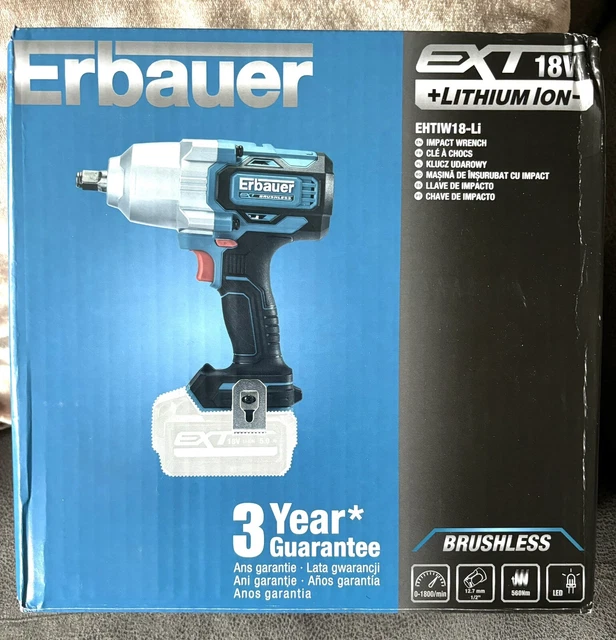 ERBAUER EHTIW18-LI EXT BRUSHLESS18V LITHIUM Ion CORDLESS IMPACT WRENCH ...