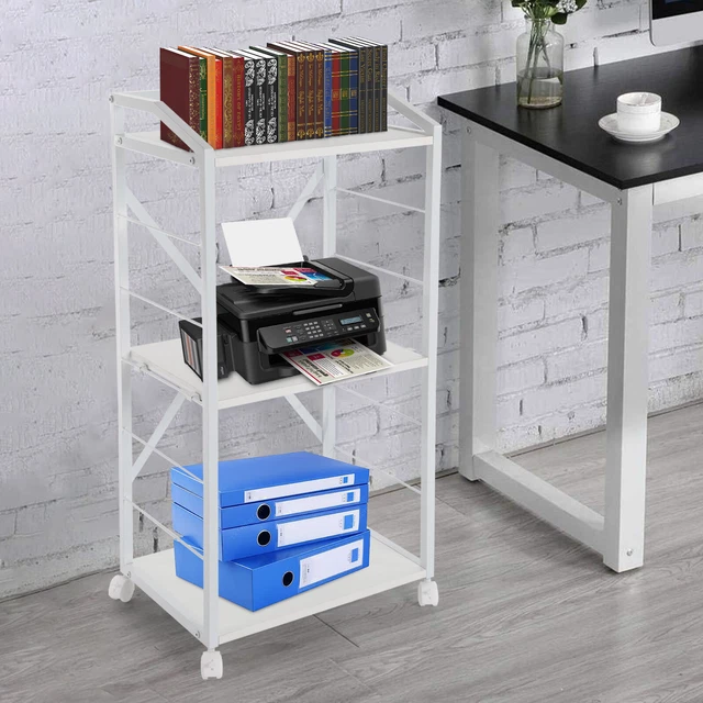 3-TIER ROLLING PRINTER Stand Mobile Office Scaner Cart Storage Shelf W ...
