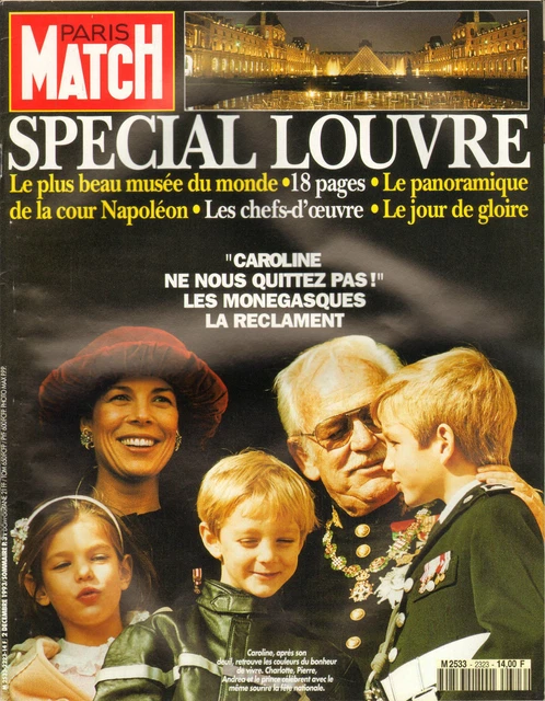 PARIS MATCH N°2223 louvre monaco caroline depardieu donald trump billy ...