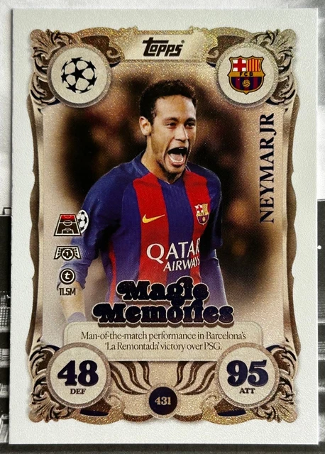 2025-26 TOPPS UCC Match Attax - NEYMAR JR (FC BARCELONA) Magic Memories ...