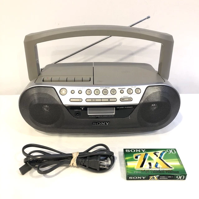 SONY CFD-S05 AM/FM Radio Cassette & Cd Player Boombox Original W/ Cable ...