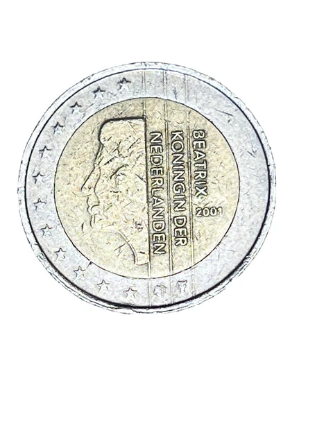 MONETA DA 2 euro rara beatrix koningin der nederlanden del 2001 EUR 145 ...