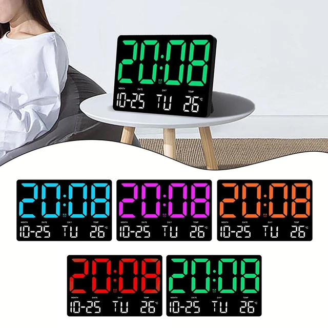 HORLOGE MURALE NUM RIQUE compacte et facile lire avec alarme temp rature et EUR 43,43 - PicClick FR