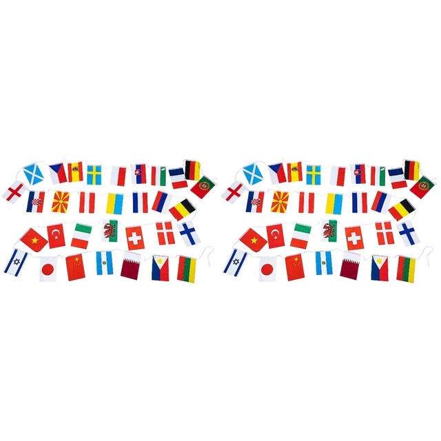64 -COUNTRIES BANDIERA Della Coppa Mondo Bandiere Da Esterno Corda ...