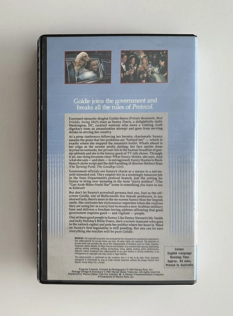 PROTOCOL [VHS] WARNER Big Box Ex-Rental Video Goldie Hawn 1984 VGC $19. ...