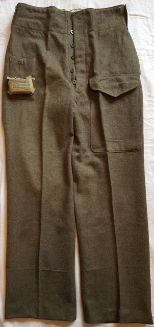 ORIGINAL WW2 CANADIAN Army Green Wool Battledress Trousers, 1945, Large ...