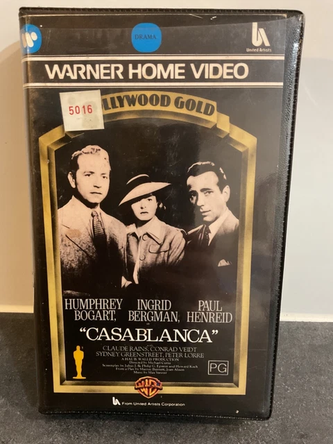CASABLANCA VHS/PAL BOGART & Bergman Rare Warner Home Video Clamshell ...
