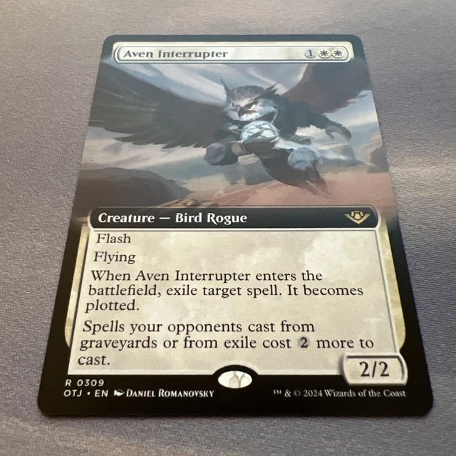 AVEN INTERRUPTER NUOVO DI ZECCA EXTENDED ART 309 OTJ Thunder Junction MTG raro non giocato nuovo ...