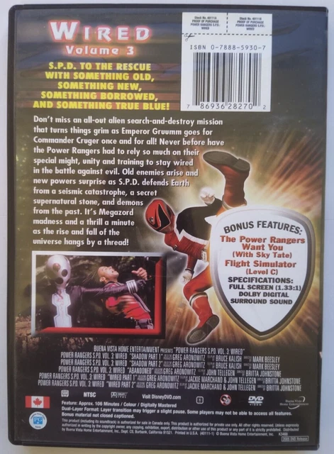 POWER RANGERS S.P.D. Vol. 3: Wired (DVD, 2005) $8.50 - PicClick CA