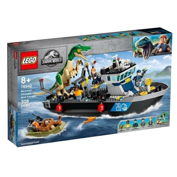 LEGO JURASSIC WORLD Baryonyx Dinosaur Boat Escape Set 76942 - NEW ...