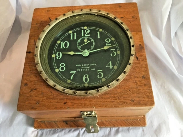 WW2 US NAVY Seth Thomas Mark-1 Deck Clock 1942 Ships Chronometer $265.00 - PicClick AU