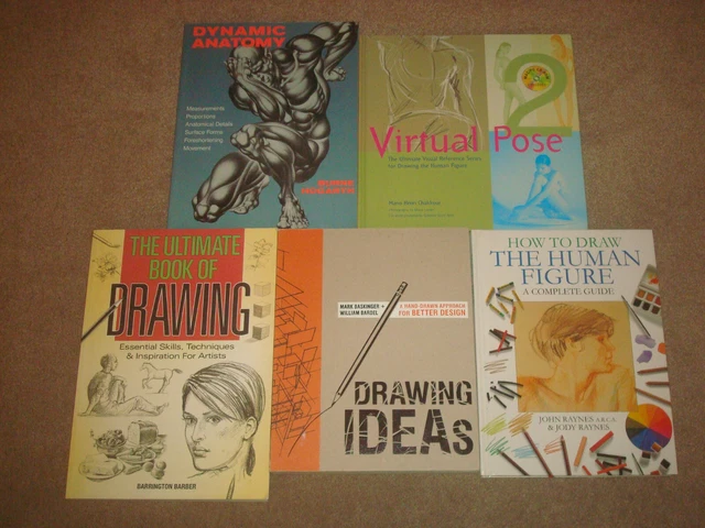 ART BOOK LOT Drawing Ideas Baskinger Dynamic Anatomy Human Figure ...