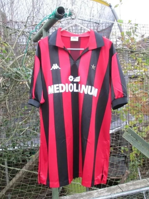 MAGLIA CALCIO VINTAGE Kappa AC Milan 1987-88 Mediolanum Home (M) Van ...