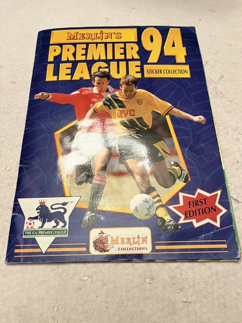 MERLIN PREMIER LEAGUE 1994 Football Sticker Album complete all stickers ...