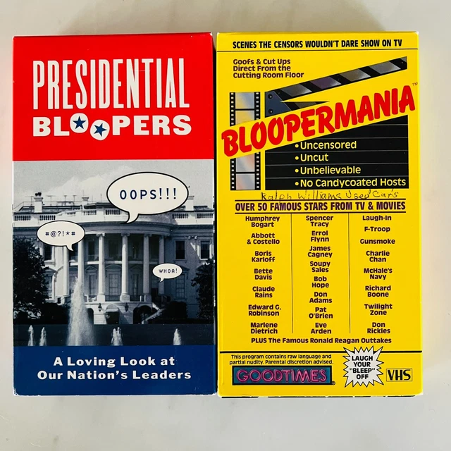 BLOOPER VHS LOT - Presidential Bloopers - Bloopermania from TV and ...