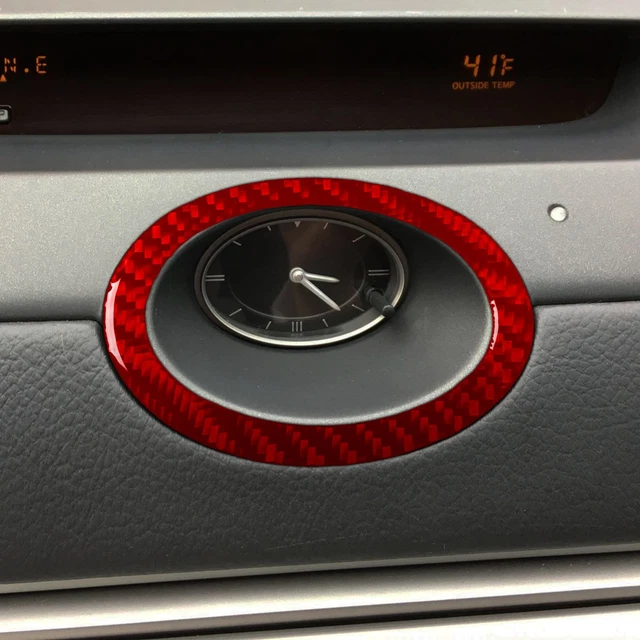 RED CARBON FIBER Center Console Clock Panel Frame Trim For Infiniti G35 ...