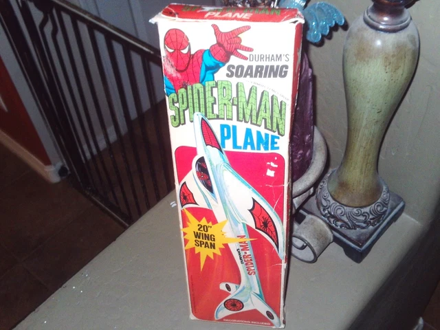 VINTAGE SPIDER-MAN PLANE Durham Rare Marvel Avengers Old Toy Store ...