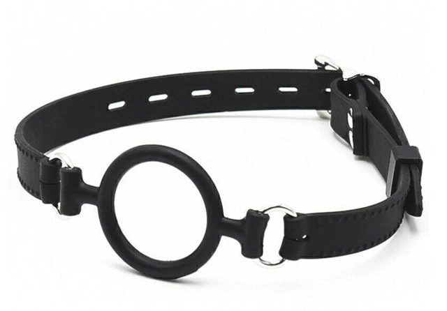 Restraints Open Mouth O Ring Gag Lockable Silicone Doggy Roleplay
