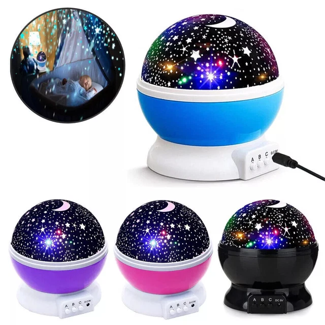 ROTATING LED GALAXY Starry Night Light Projector Star Sky Moon Lamp ...