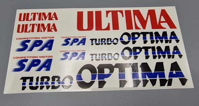 VINTAGE ULTIMA TURBO Optima SPA Competition Motor Decal Sheet Repro ...