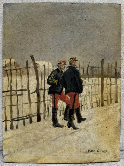 PETIT-GÉRARD PIERRE TABLEAU Ancien Portrait Militaire Soldat Peinture ...