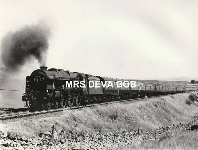 LARGE RAILWAY PHOTO LMS Rebuilt Patriot 45545 Planet Shap c1960 4-6-0 ...