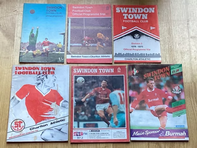SWINDON TOWN V CHARLTON ATHLETIC Football match programmes - Collection ...