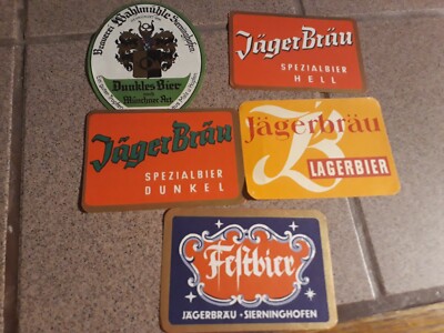 5 OLD BEER labels Austria brewery Jägerbräu Sierninghofen Sierning £3. ...