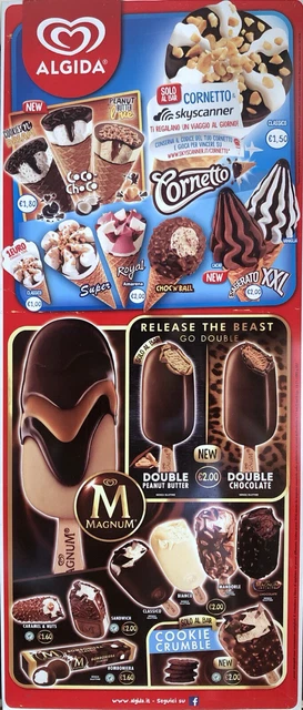 CARTELLONE TABELLA GELATI Algida EUR 120,00 - PicClick FR