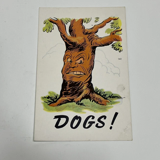 POSTCARD DOGS! ANGRY Face Tree Comic Art Print Western Souvenirs 162 ...