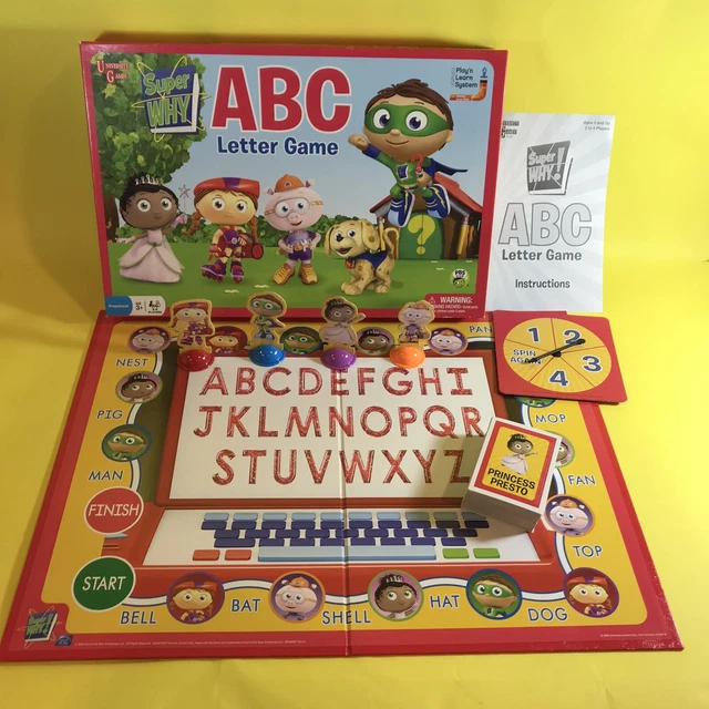 SUPER WHY ABC Letter Preschool Learning Game Board Game Complete $15.00 ...