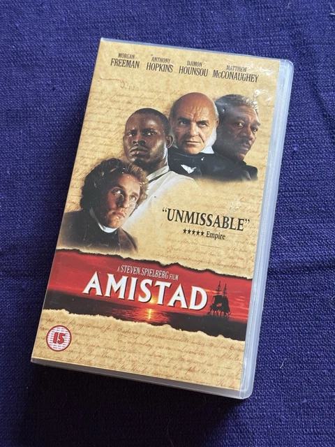 AMISTAD 1998 VHS Video Tape UK PAL Anthony Hopkins Morgan Freeman New £ ...