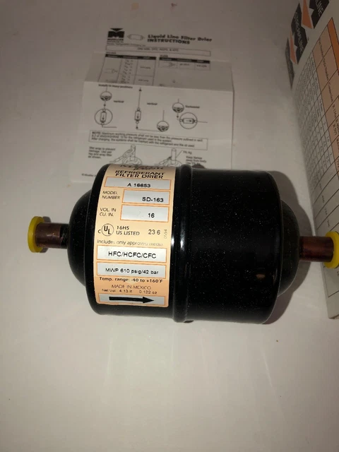 MUELLER A-16653/SD-163 3/8 Löten Flüssigleitungsfiltertrockner-NEU ...