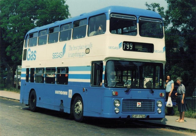 VINTAGE COLOUR BUS PHOTO - Double Decker Bus - Route 799 SOUTHDOWN £2. ...