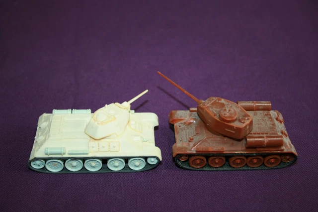 4 AIRFIX MATCHBOX T-34 Tanks 1:76 scale built models for parts or ...