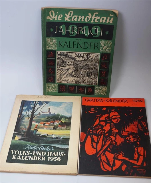 VINTAGE CALENDARIO LA Landfrau Annuario 1949 Volkskalender 1956 Caritas ...