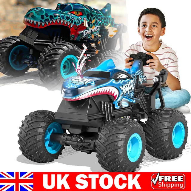 360° RC STUNT Car Remote Control Cars Shark Monster Truck Toy Off-Road ...