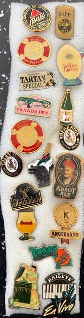 18 BREWERIANA PIN Badges alcohol wine beer whiskey drink brewery job ...