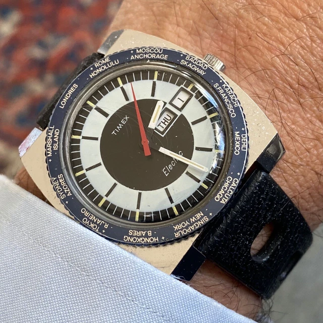 OROLOGIO WATCH TIMEX Electric World time diver sub Vintage anni '60-'70 ...