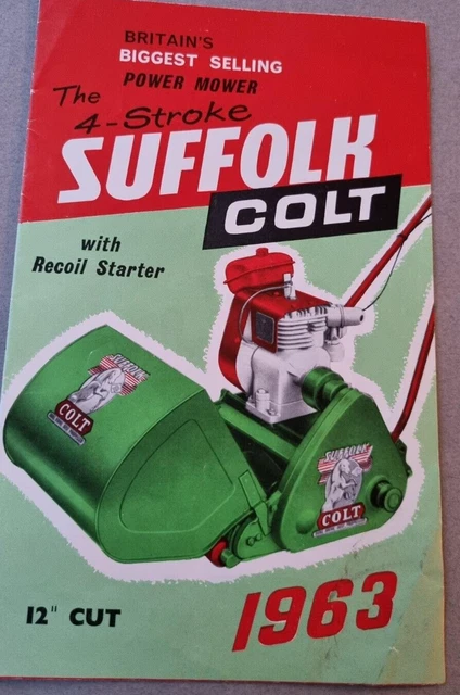 SUFFOLK COLT LAWN Mower Brochure Poster 1963 Vintage £9.95 - PicClick UK