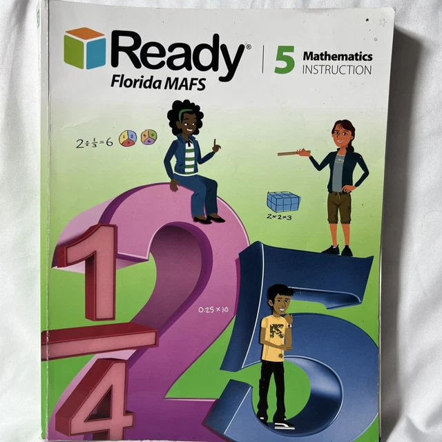 READY FLORIDA MAFS Grade 5 Mathematics Instruction Workbook No Writing ...